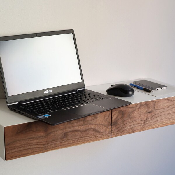 Floating Desk Wall Mounted - Etsy