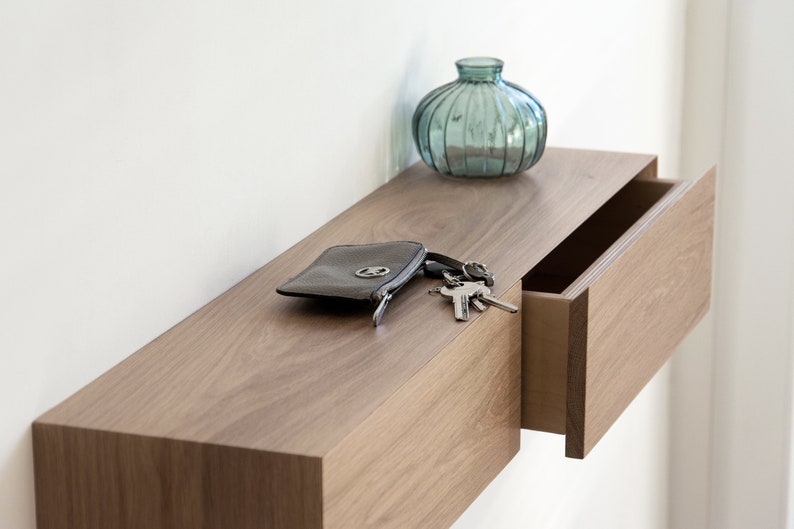 Floating Entryway Shelf / Narrow Entryway Table With Hidden - Etsy