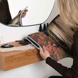 Minimalist Floating Dressing Table / Floating Vanity - Made of Solid ...