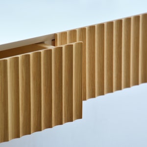 Minimalist Fluted Dressing Table / Fluted Console Table With Oak ...