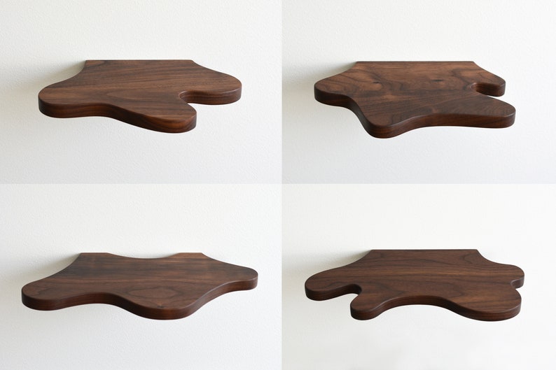 Freeform Floating Shelves WALNUT / Organic / Wavy / Squiggle - Etsy UK