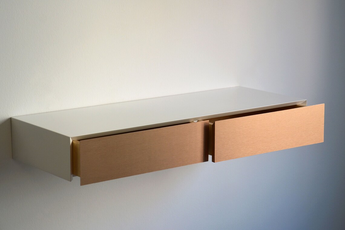 Minimalist White Floating Dressing Table / Vanity Shelf With - Etsy Canada