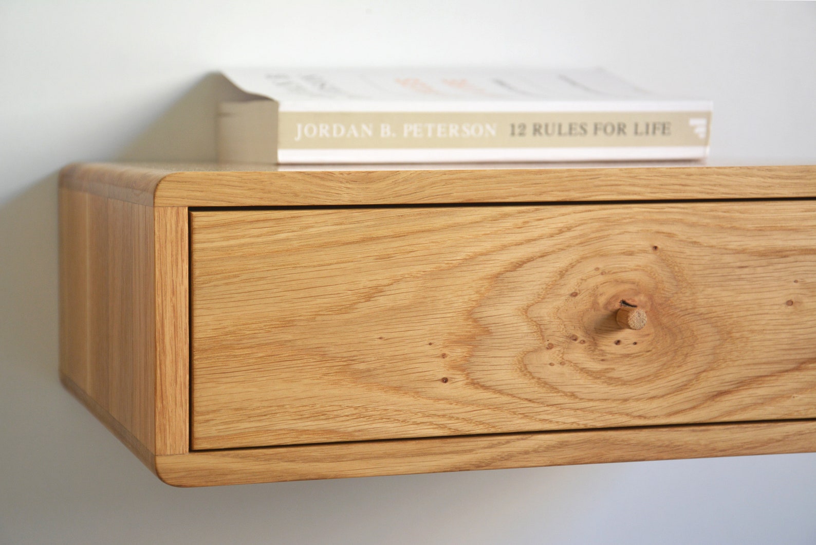 Retro Oak Floating Nightstand With Drawer Select Size - Etsy