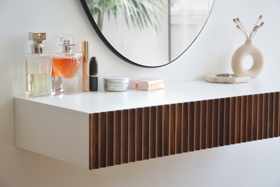 Minimalist Fluted Dressing Table / Fluted Console Table With - Etsy