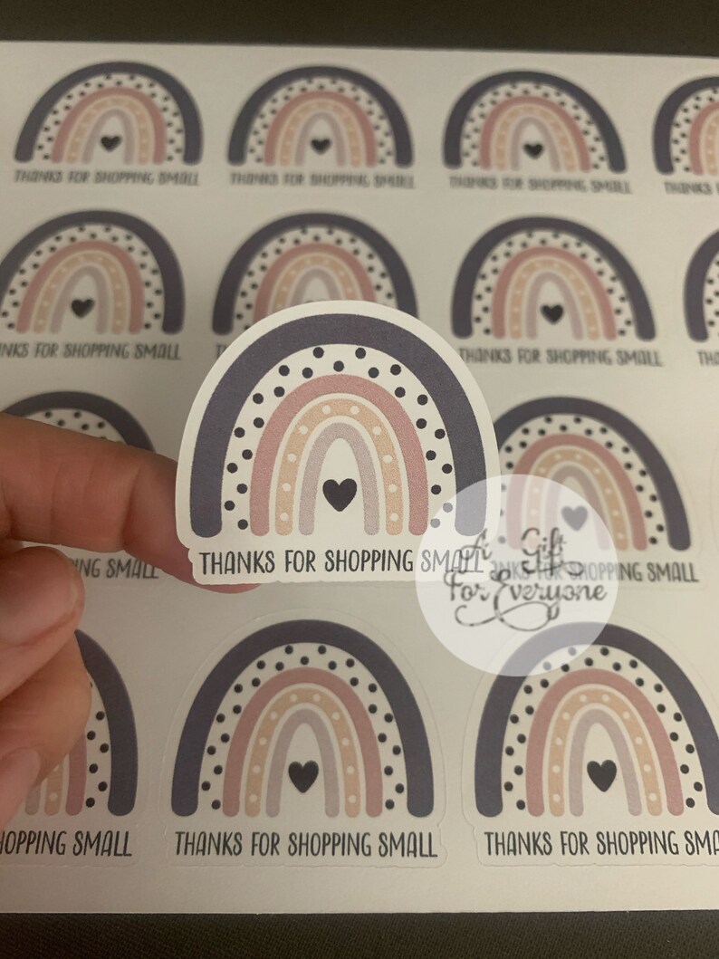 shipping review stickers stickers 100 Heart Rainbow Stickers packaging ...