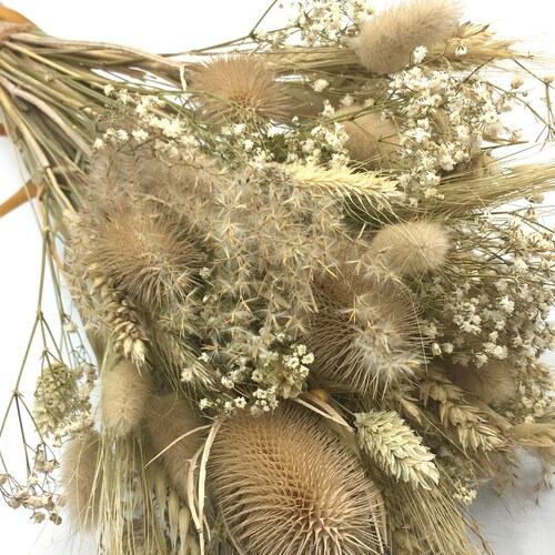 Dried Flower Natural and Bleached White Bouquet/arrangement - Etsy