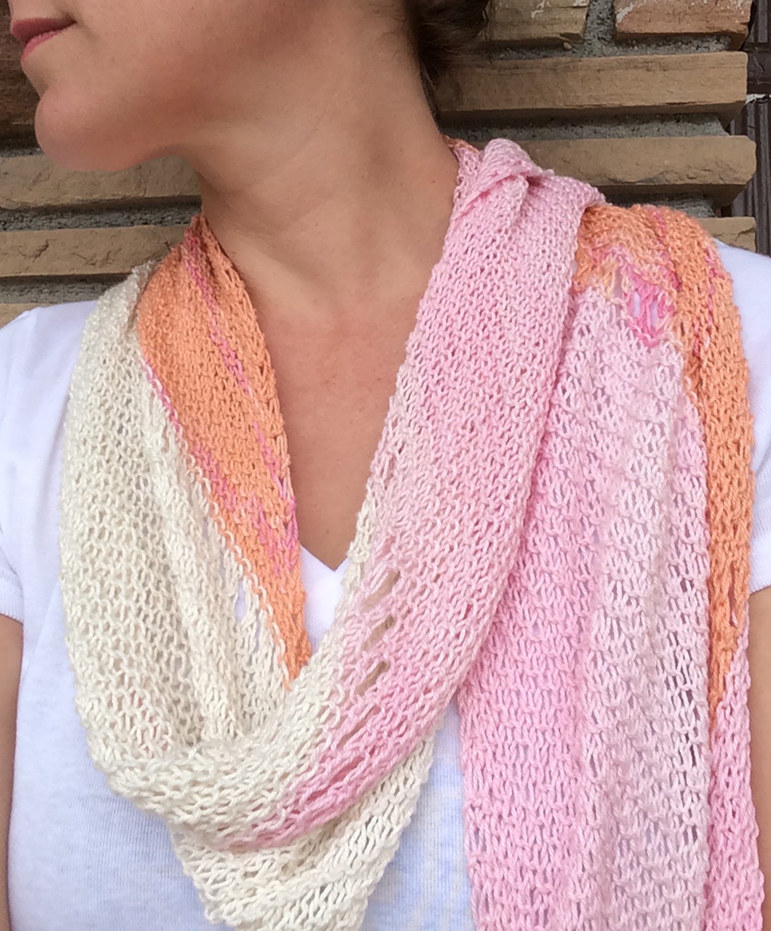 Knitting Pattern, "layer Cake Cotton Scarf", Knitting Instructions ...