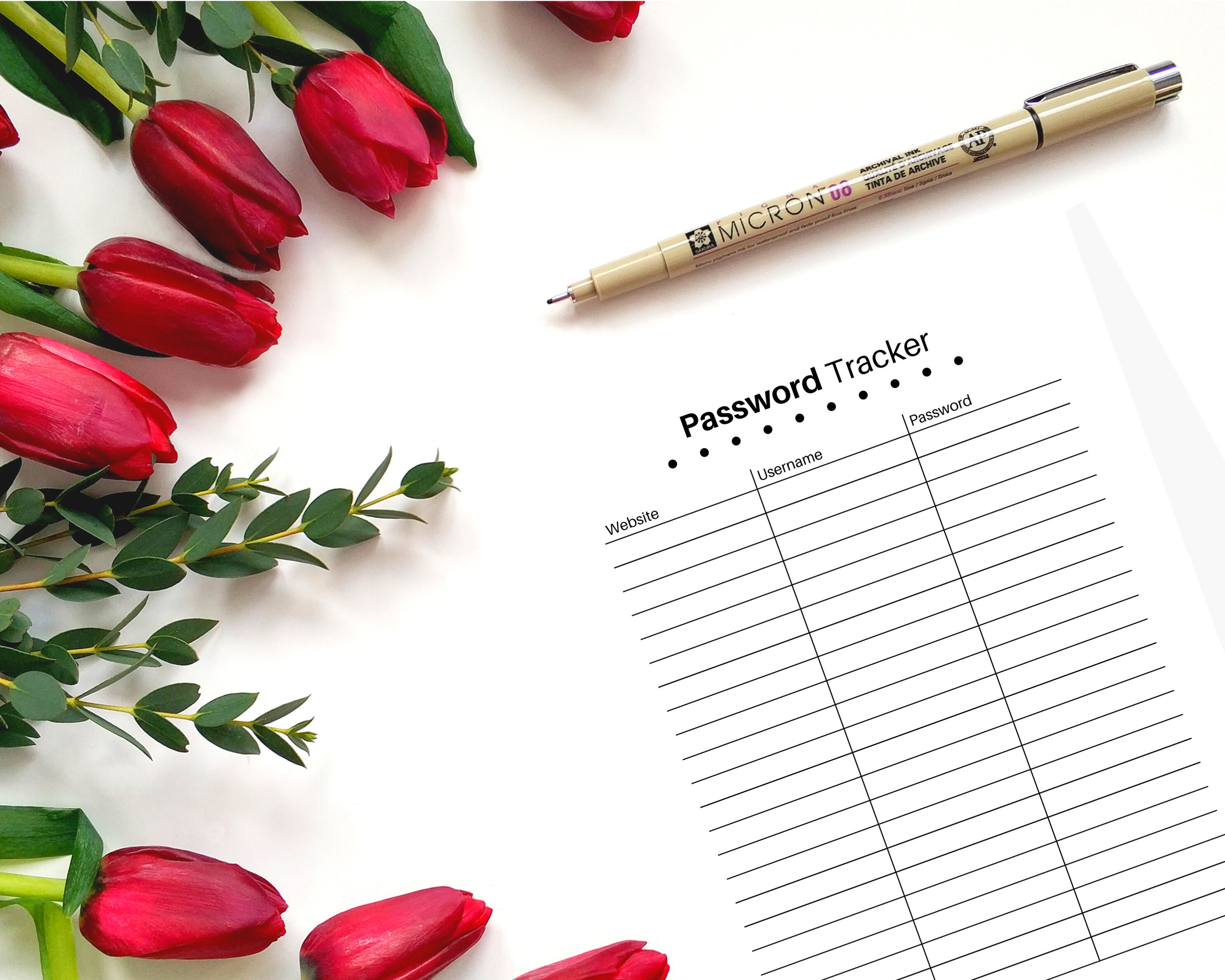 Password Tracker Printable, Username Keeper, Password Organizer ...