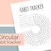 Circular Habit Tracker, Round Monthly Habit Log, Printable Self ...