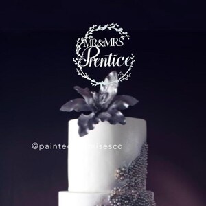 Wedding Cake Topper Acrylic Wreath ~ 32+ Color Choices, Mirror Acrylic ...