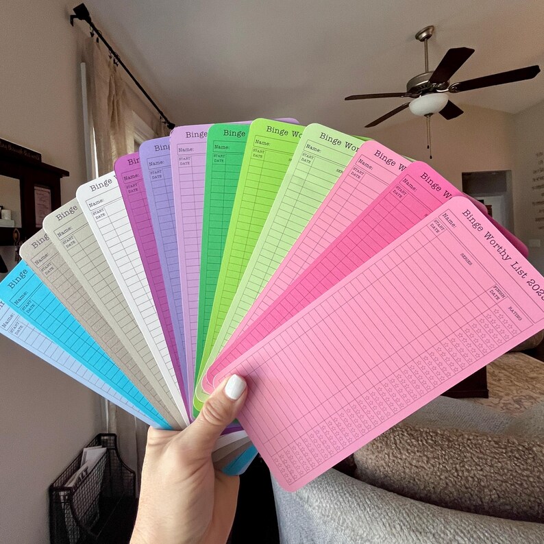 Binge Worthy TV Series Watch List Set, Colorful Show Tracker - Etsy
