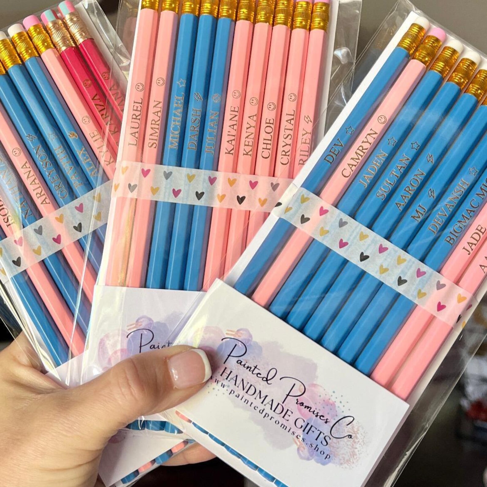 Personalized Pencils, Engraved Colorful Set of 6 With 6 Free Erasers - Etsy