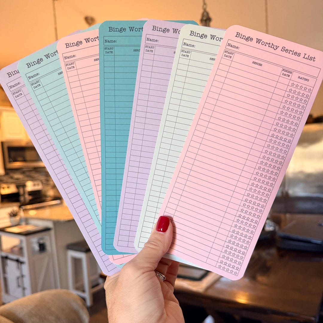 Binge Worthy TV Series Watch List Set, Colorful Show Tracker - Etsy