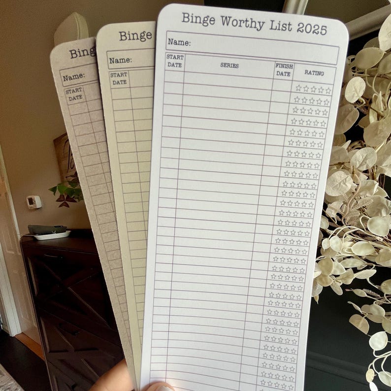 Binge Worthy TV Series Watch List Set, Colorful Show Tracker - Etsy