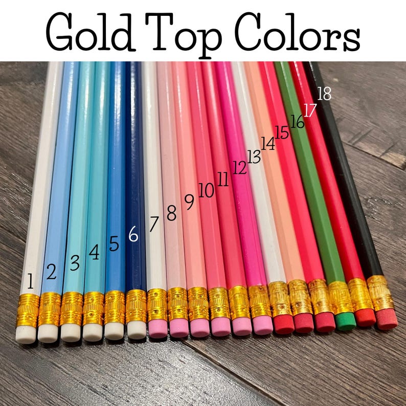 Personalized Color Stamped Pencils With Emoji Options. - Etsy