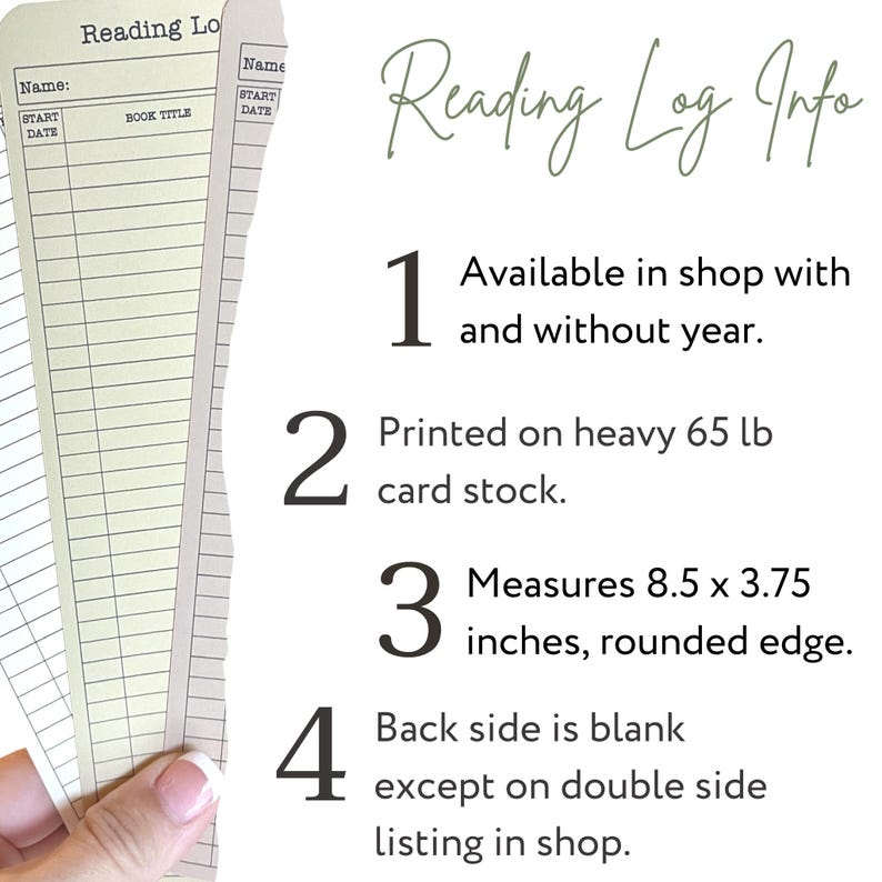 2026 Reading Log Bookmarks, Card Stock Book Goal List, Set of 3 - Etsy