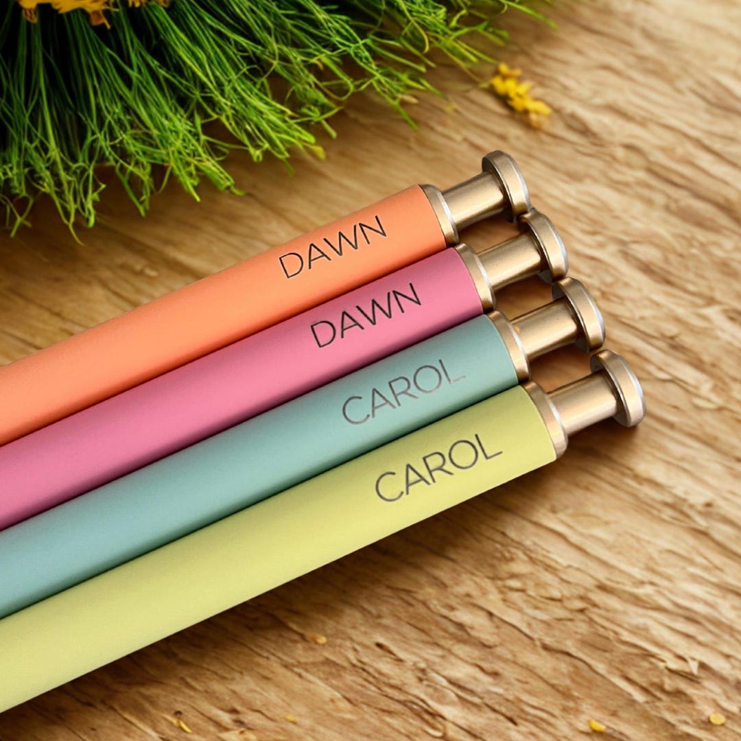 Personalized Ballpoint Pen, Pastels With Gold Push Top. Custom Name ...