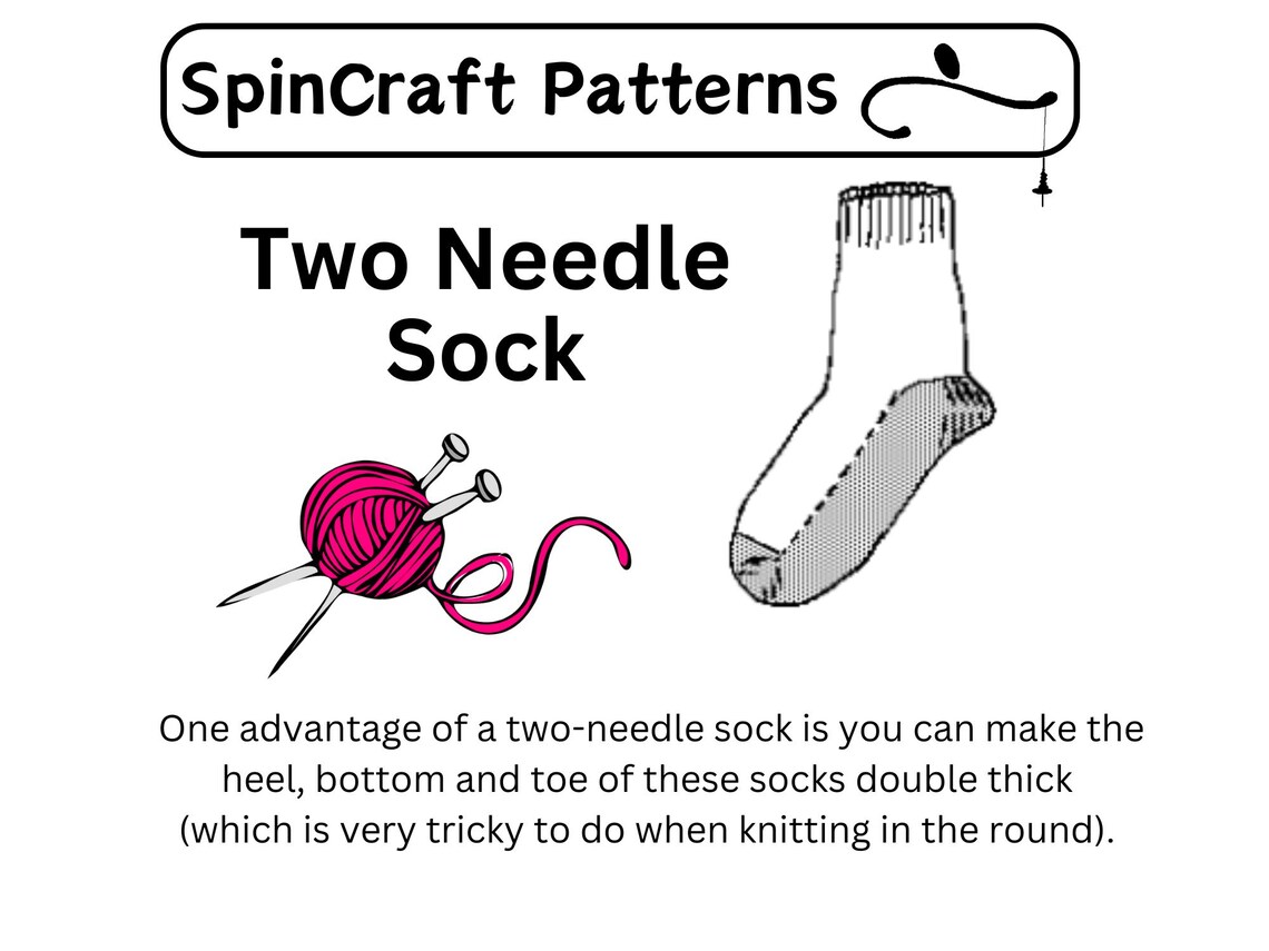 Two Needle Socks Knitting Pattern - Etsy