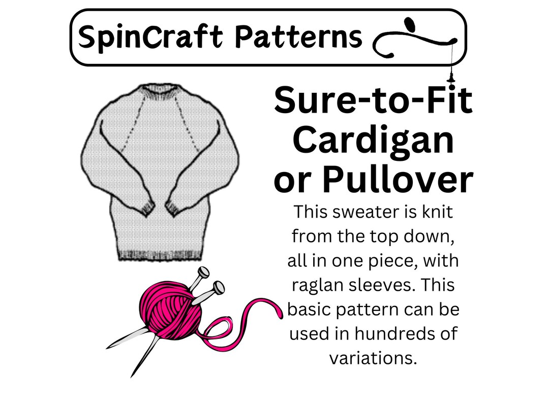 Sure-to-fit Cardigan Knitting Pattern - Etsy