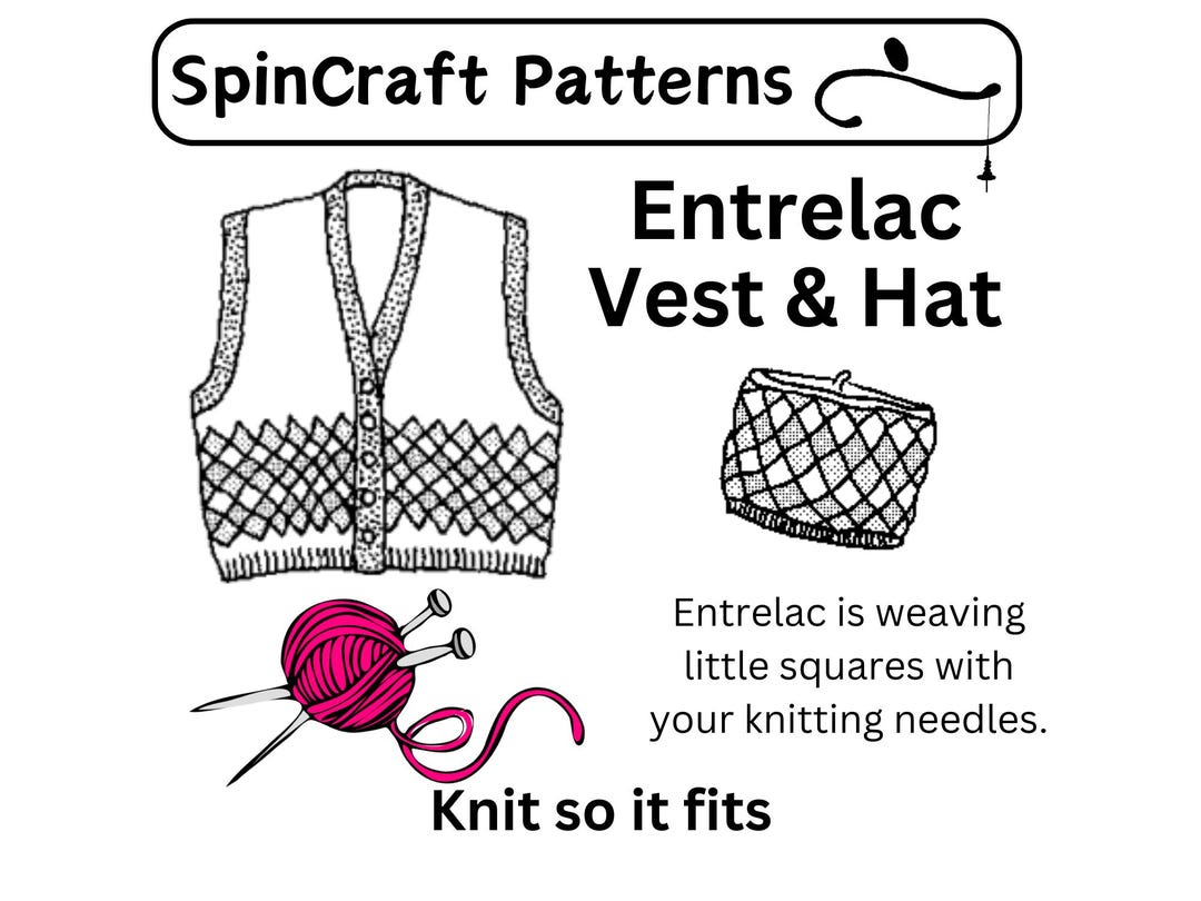 Entrelac Vest & Hat Knitting Pattern - Etsy