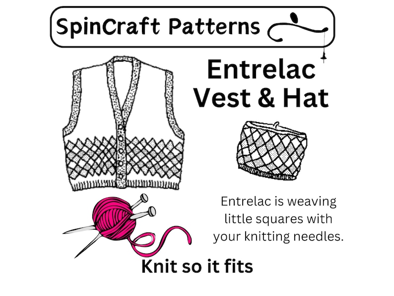 Entrelac Vest & Hat Knitting Pattern - Etsy