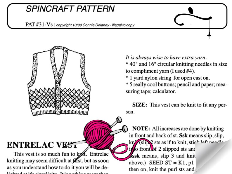 Entrelac Vest & Hat Knitting Pattern - Etsy