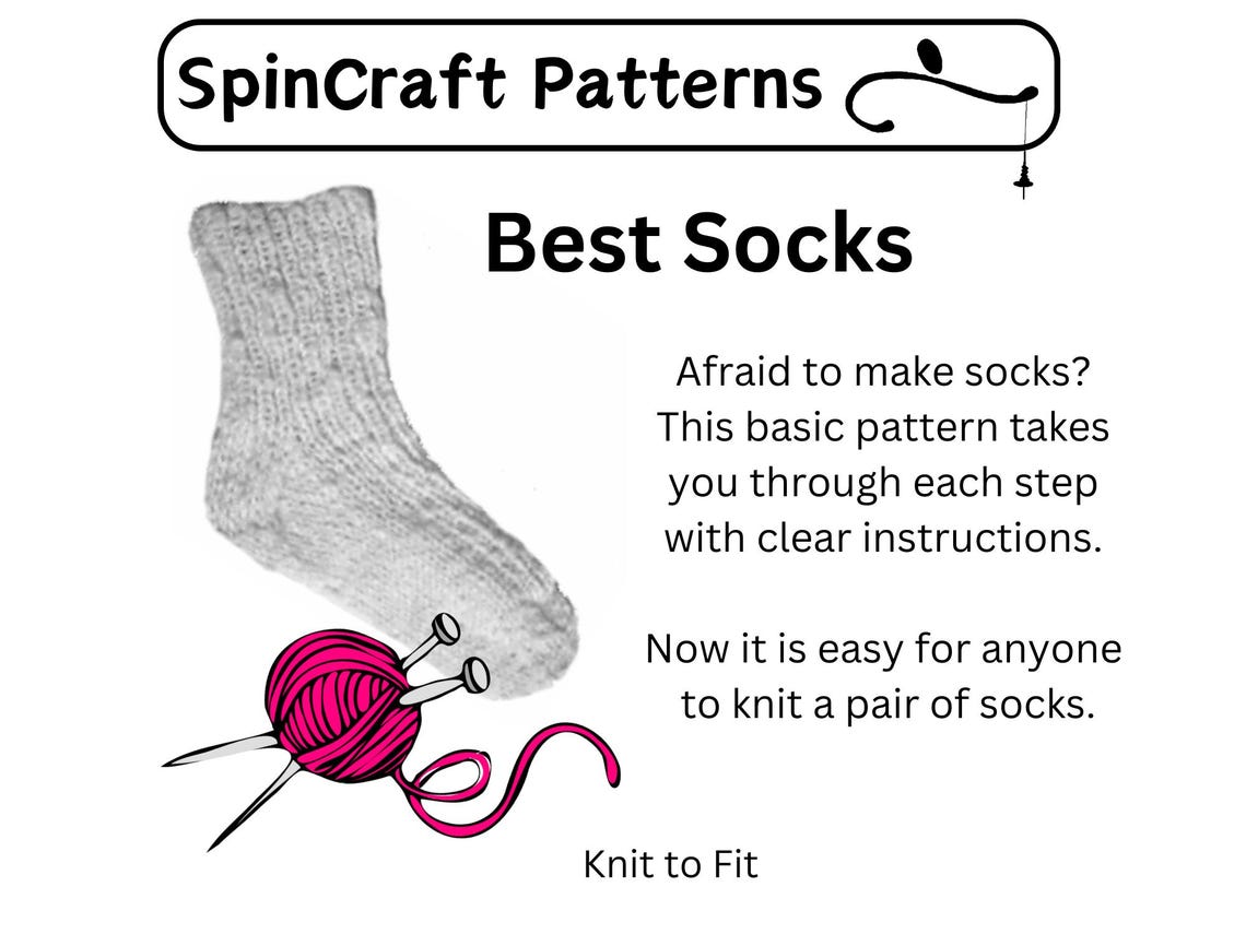 Easy Knit Sock Pattern: Handspun Yarn Design (PDF Pattern) - Etsy