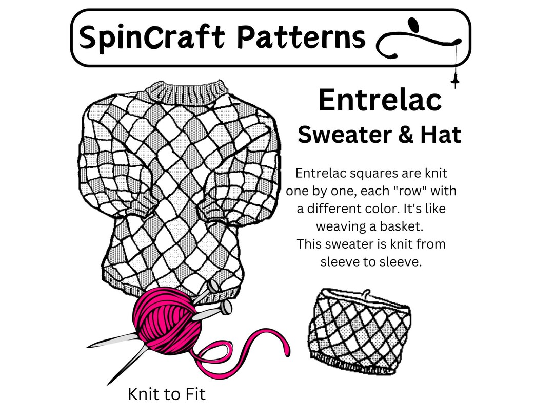 Entrelac Sweater & Hat Knitting Pattern for Handspun Yarn - Etsy