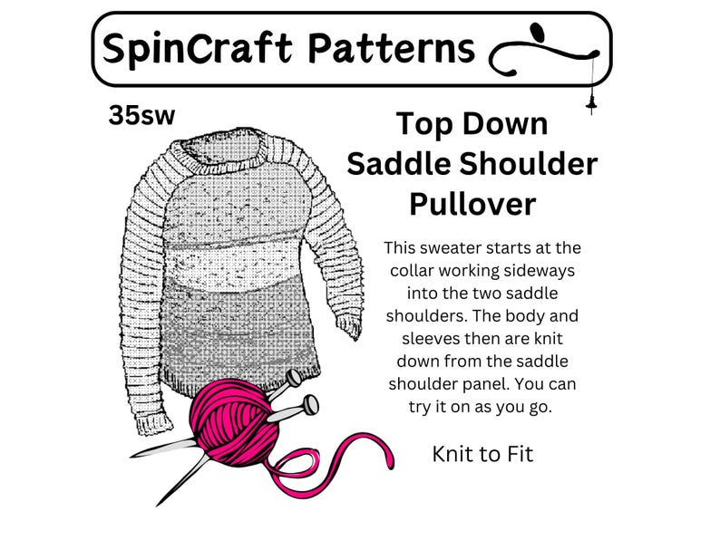 Saddle Shoulder Sweater Knitting Pattern - Etsy