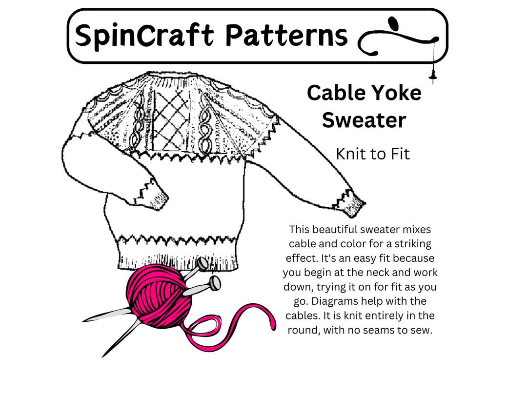 Cable Yoke Sweater Knitting Pattern - Etsy