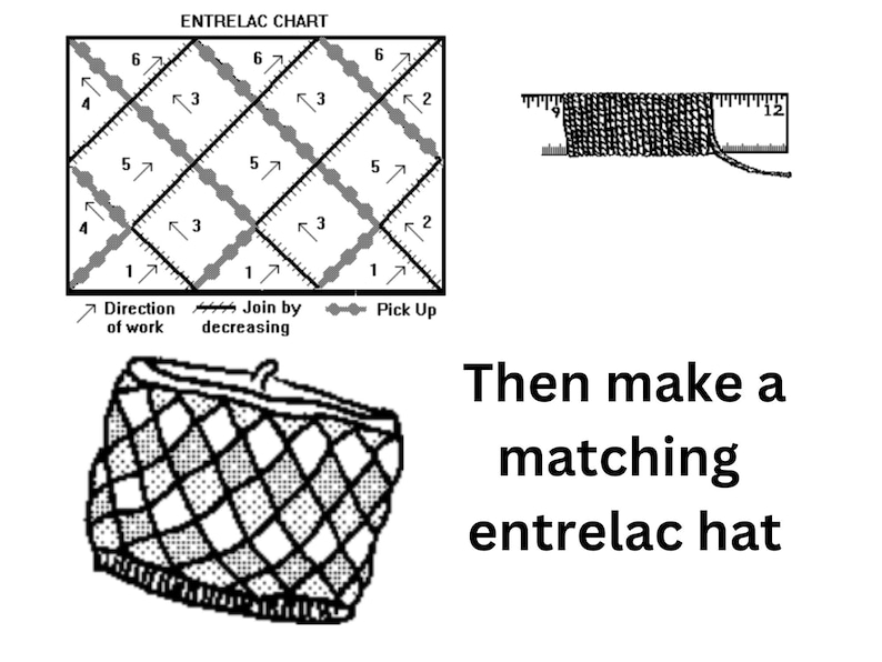 Entrelac Vest & Hat Knitting Pattern - Etsy