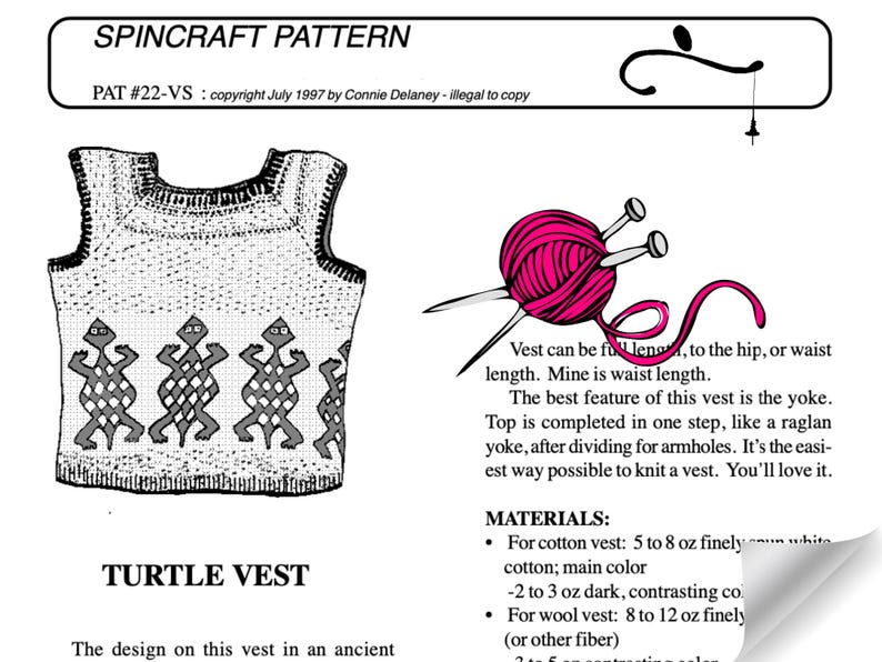 Turtle Vest Knitting Pattern - Etsy