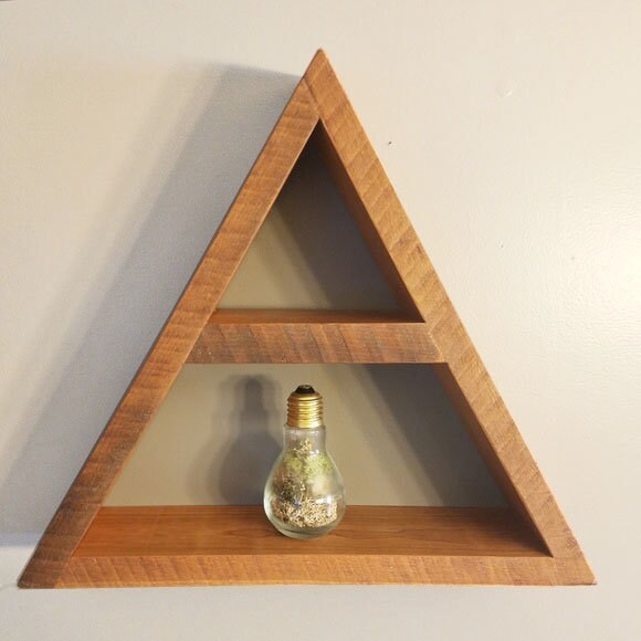 Cherry Wood Triangle Display Shelf | Etsy