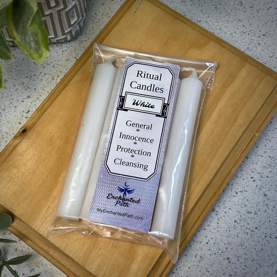 White Ritual Chime Candles, Pack of 5 - Etsy