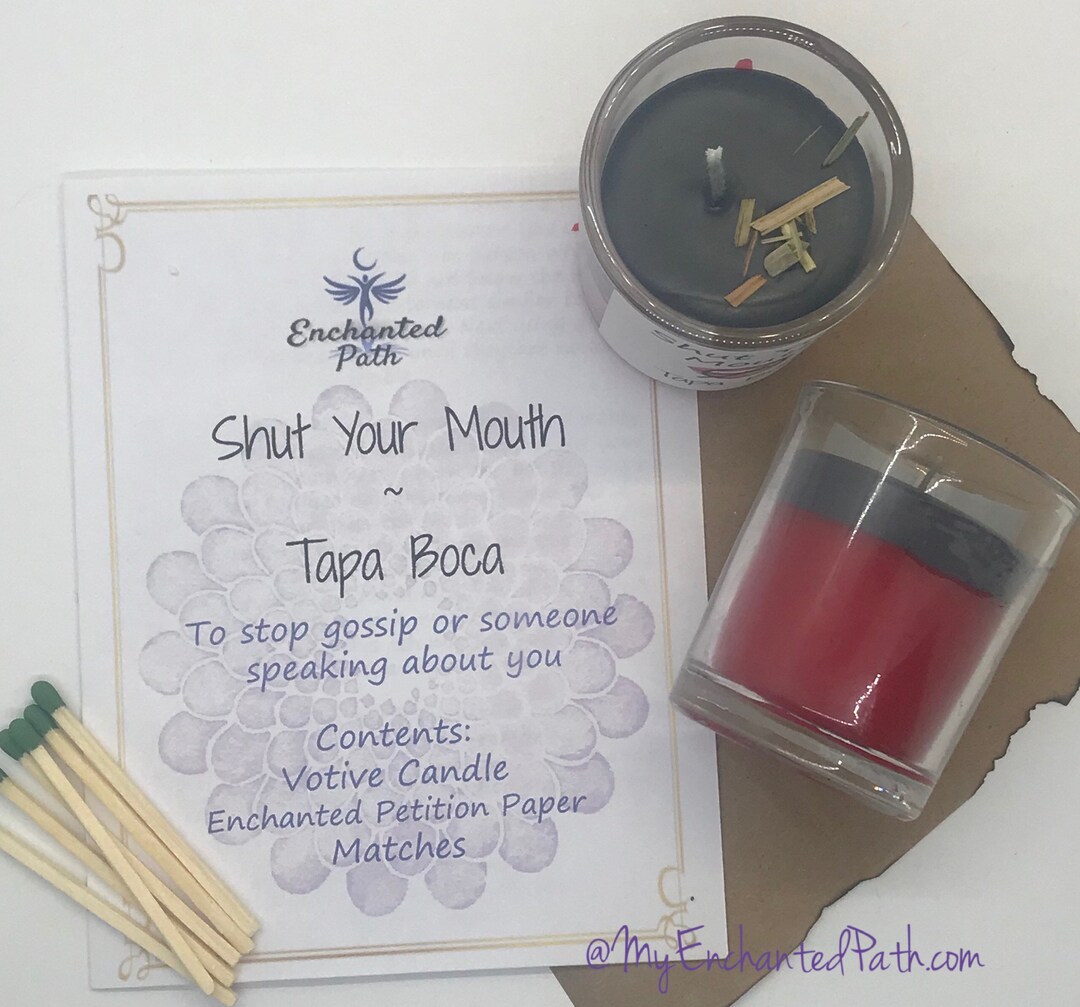 Shut Your Mouth, Stop Gossip Spell Candle, 3 Ounce Votive - Etsy