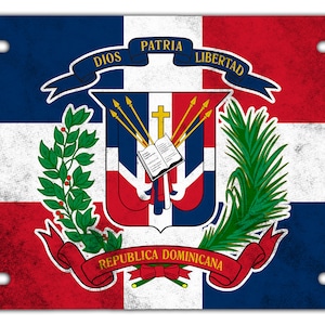 DOMINICAN FLAG Sublimated License Plate Front Car Decoration 6"x12 ...