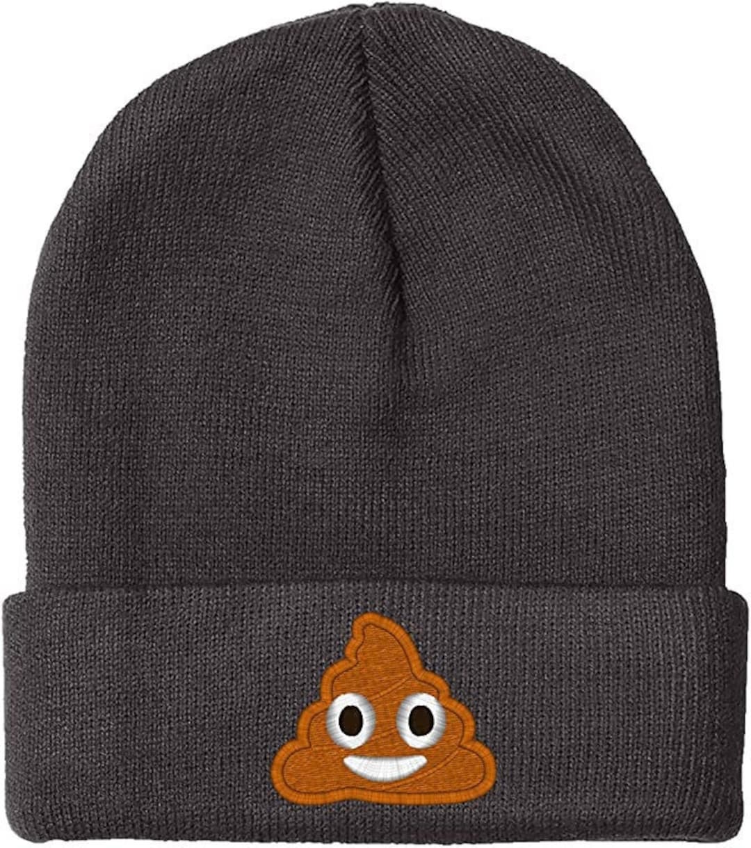 POOP Text Face Image Embroidered Knit Winter Beanie Hats - Etsy