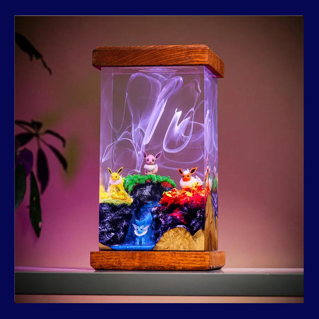 Pokemon Eevee Evolution Resin Diorama Lamp, Custom Diorama Kit, Pokemon ...