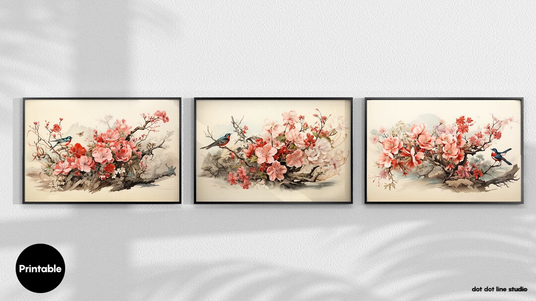 Traditional Japanese Illustration Poster, Traditional Japanese Art Wall ...
