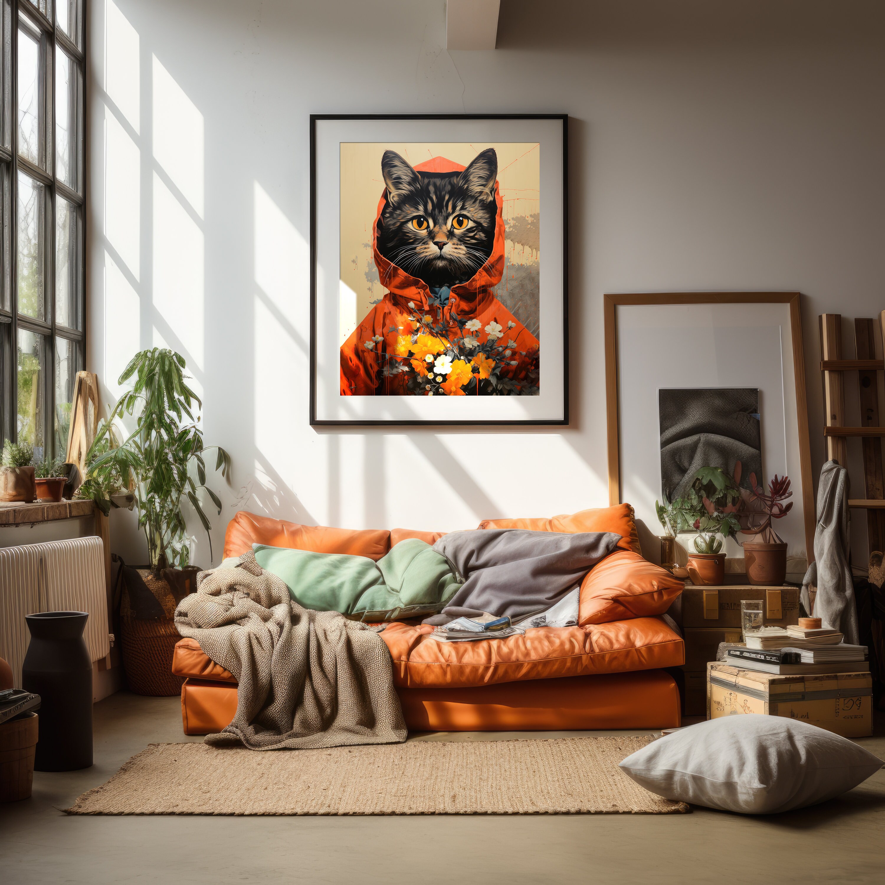 Printable Cat in Raincoat Poster Instant Download Cat Poster - Etsy