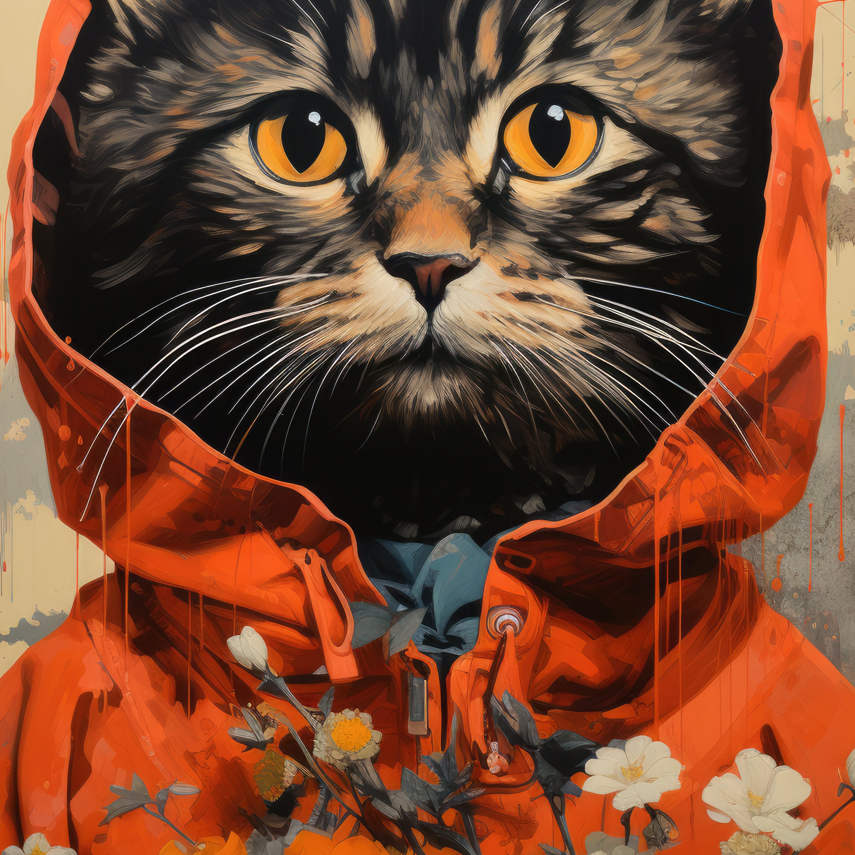 Printable Cat in Raincoat Poster Instant Download Cat Poster - Etsy