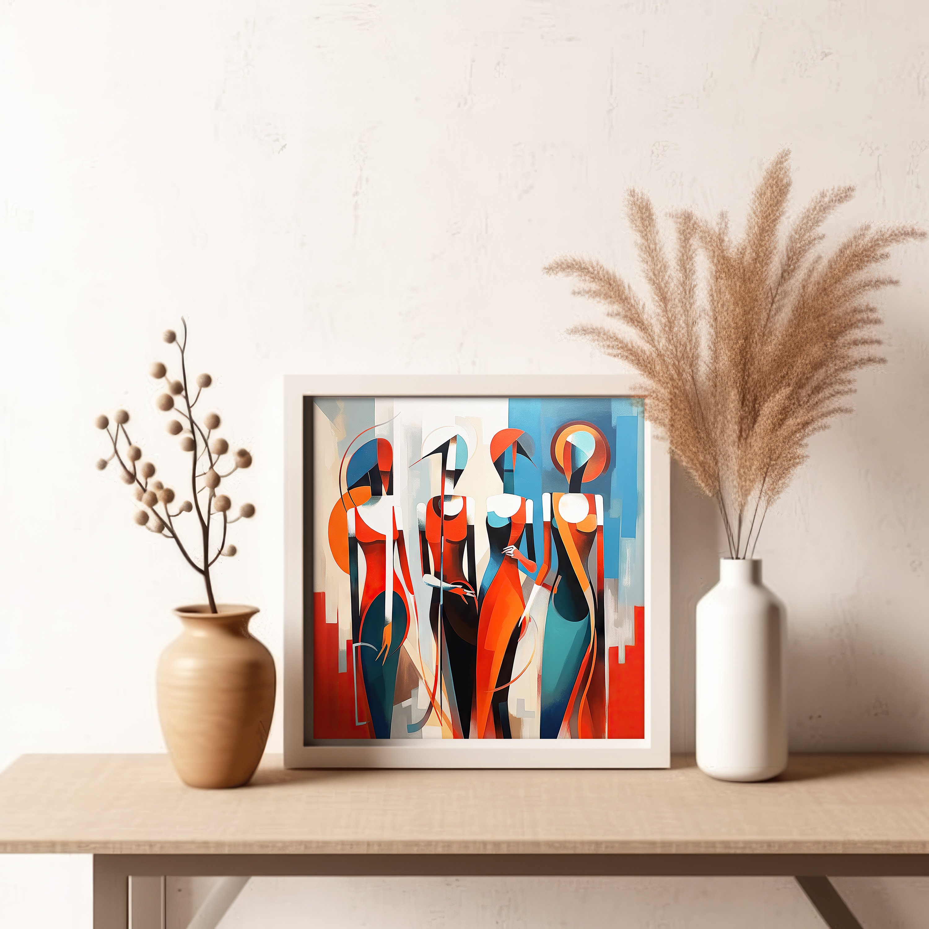 Bundle of 3 Printable Abstract African Wall Art, Printable African ...