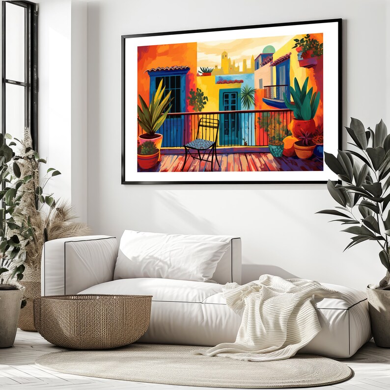 Colorful Town Printable Poster, Mexican Town Poster, Colorful Mexican ...