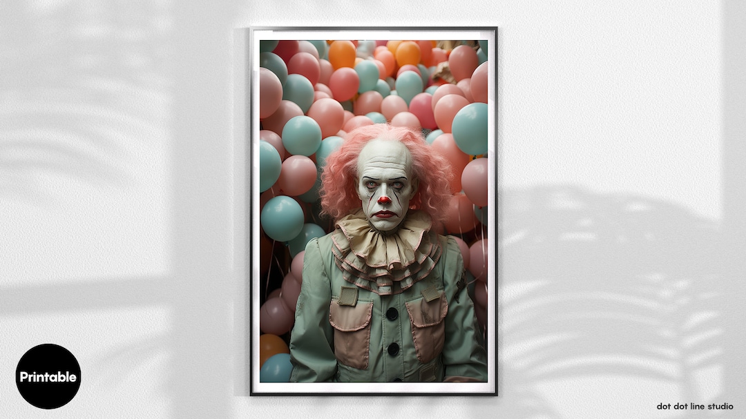 Sad Clown Photography Poster, Digital Clown Wall Art, Sad Clown Art ...
