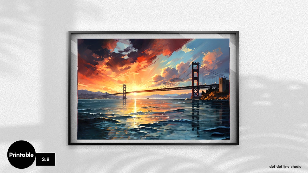 Golden Gate Printable Poster, San Francisco Poster, Golden Gate Oleo ...