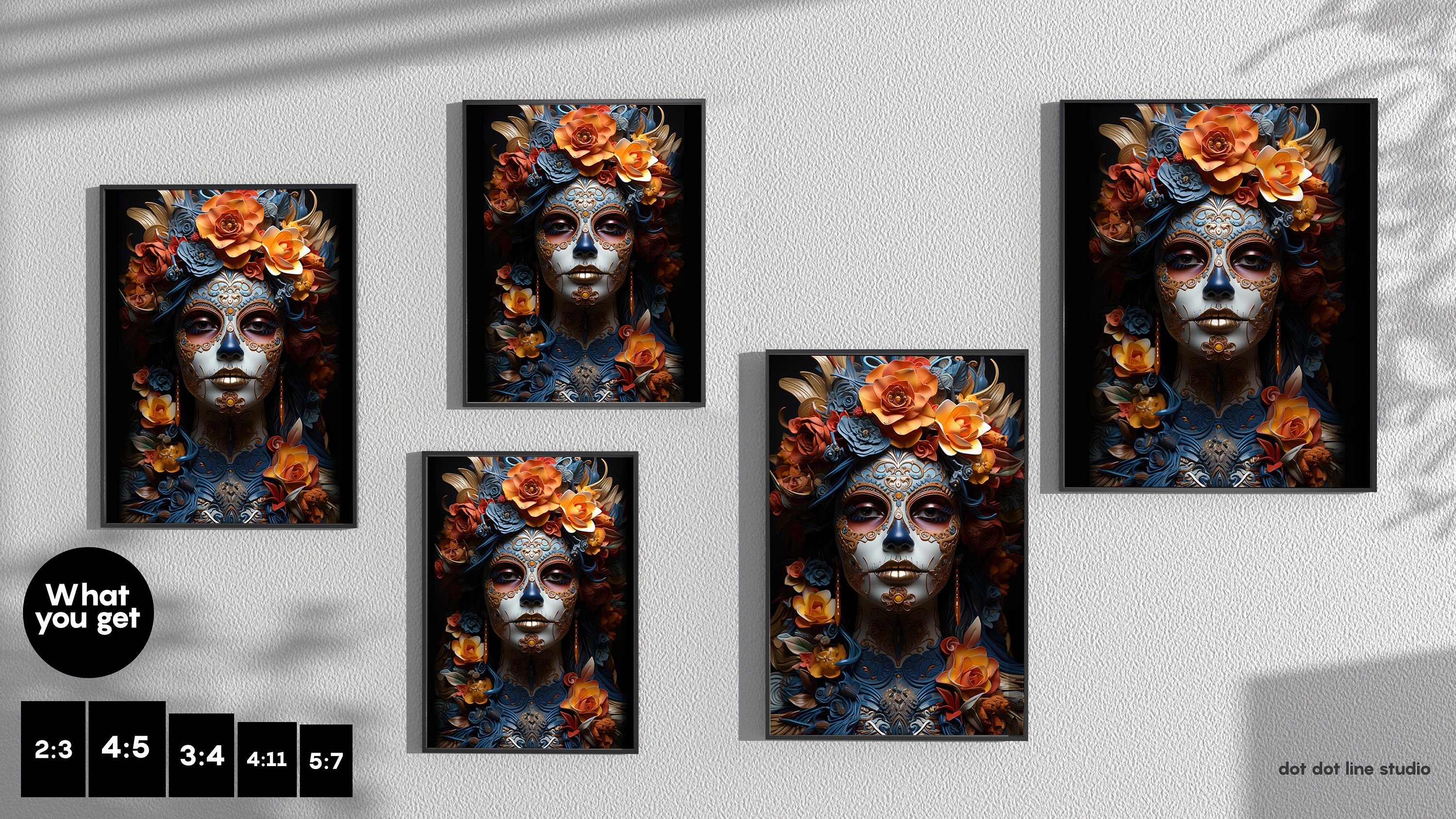 Day of the Dead Mexican Catrina Poster, Mexico Catrina Sugar Skull Girl ...