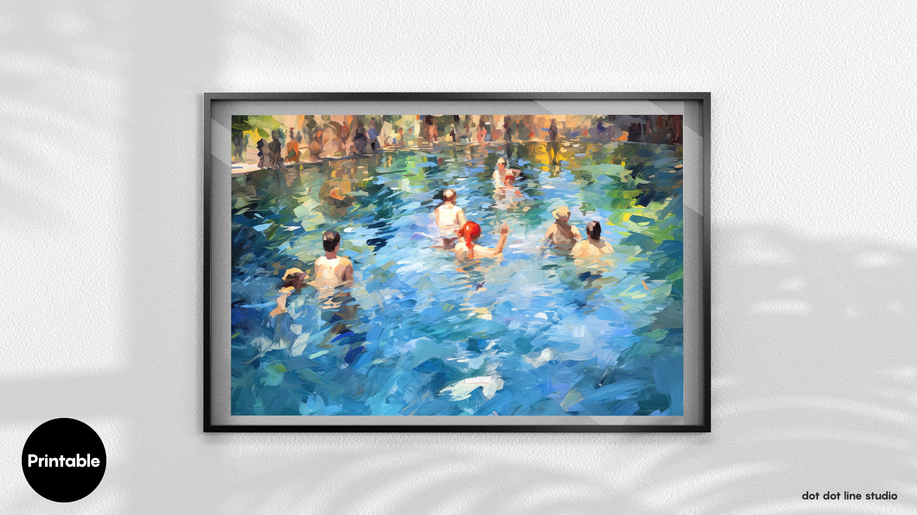 Pool Life Impressionism Printable Poster, Impressionism Landscape ...