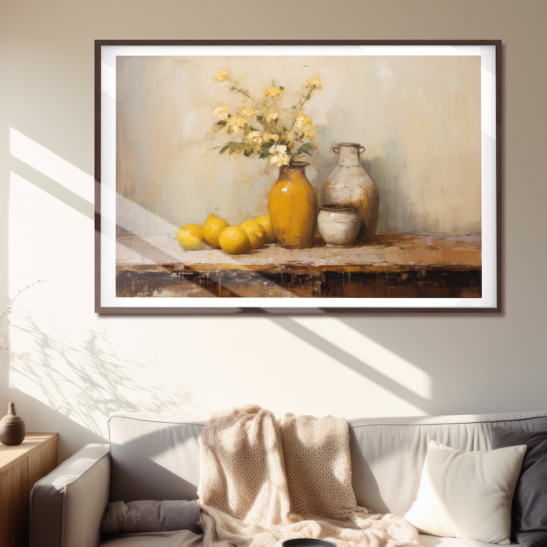 Oil-painted Still Life Printable Poster, Still Life Painting, Still ...