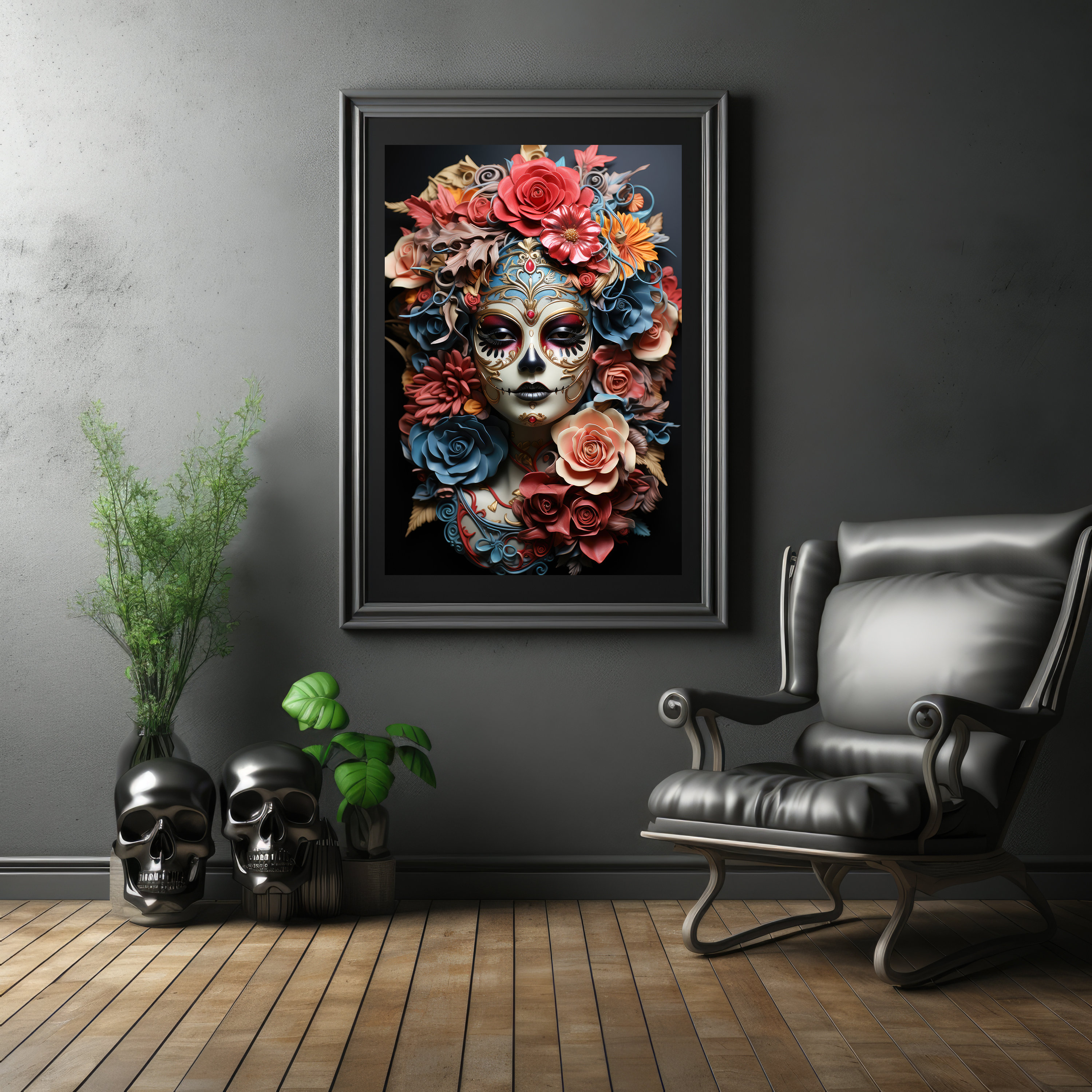 Day of the Dead Mexican Catrina Poster, Mexico Catrina Sugar Skull Girl ...