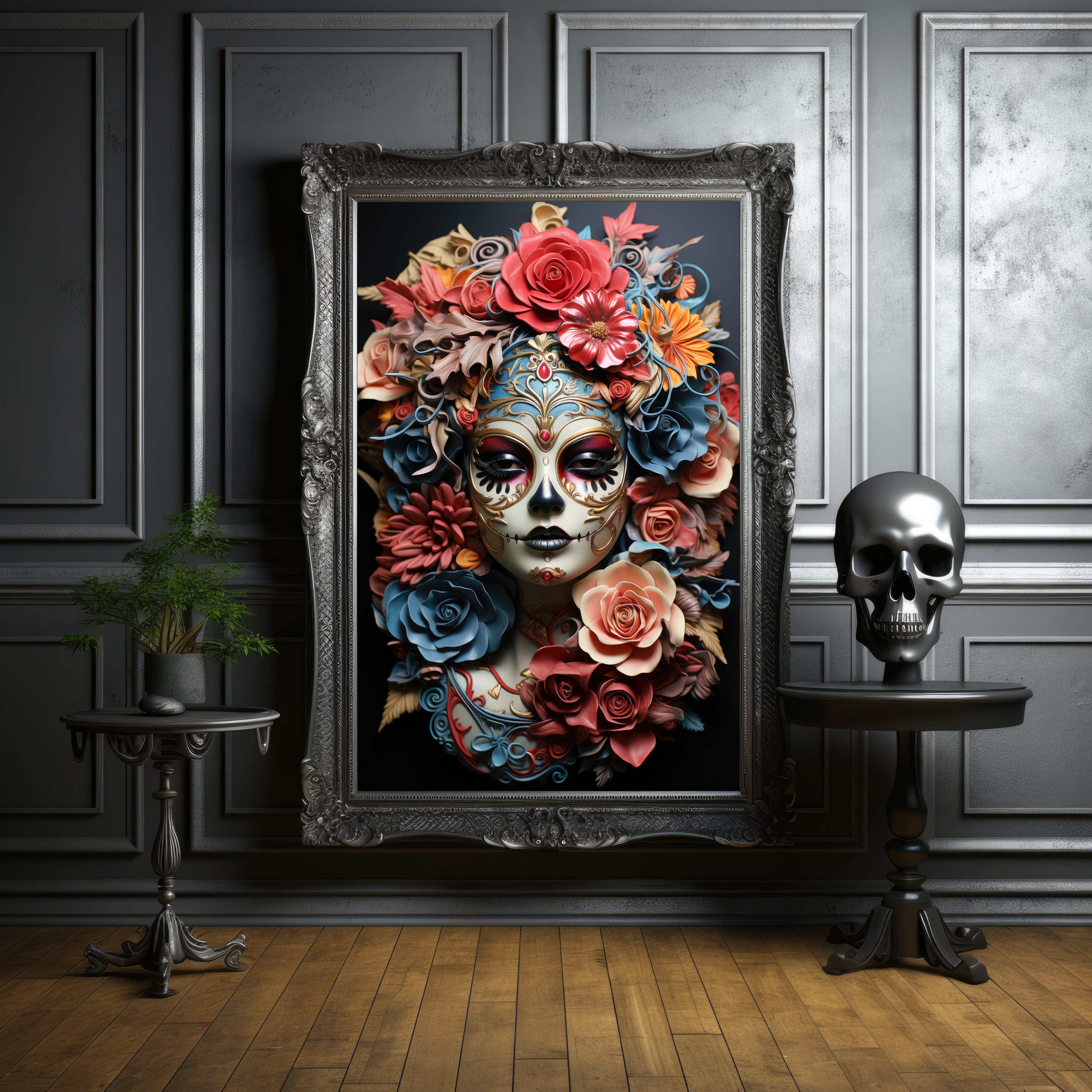 Day of the Dead Mexican Catrina Poster, Mexico Catrina Sugar Skull Girl ...